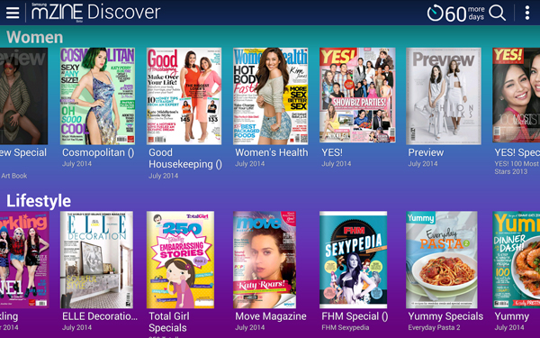 Samsung mZINE offers all-you-can-read Summit Media magazines